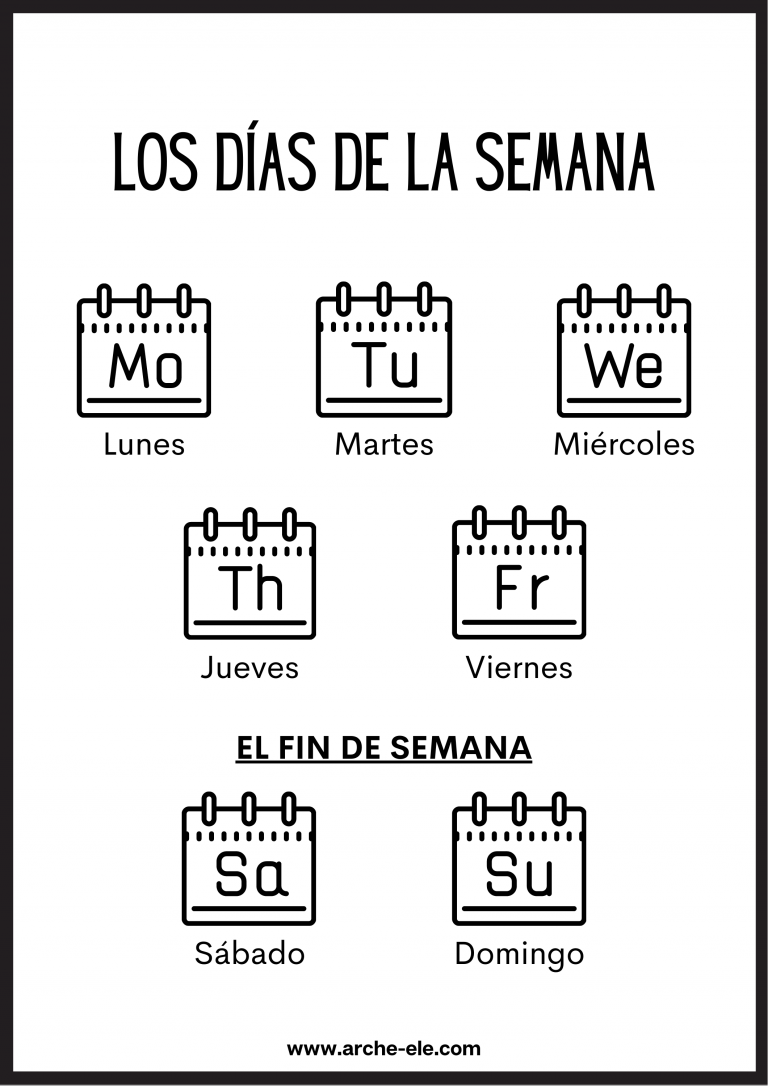 LOS DÍAS Y LOS MESES | Aprende Español | Arche-ELE