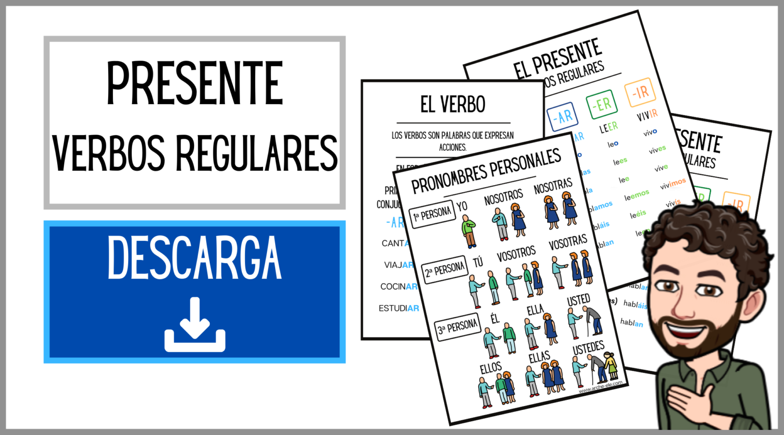 EL PRESENTE - VERBOS REGULARES | Verbos | Aprende Español | Arche-ELE