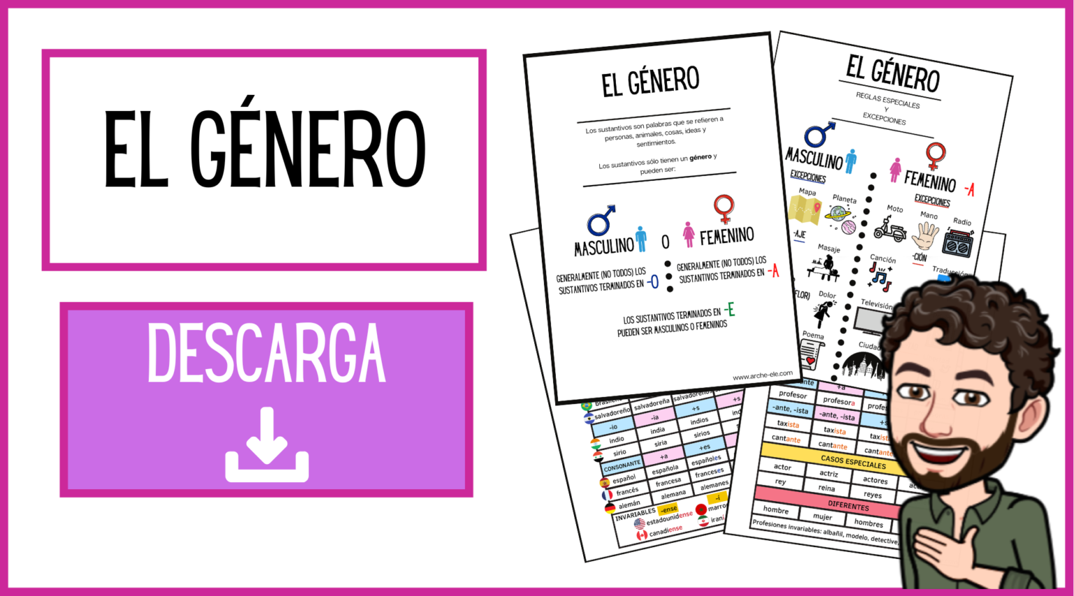 EL GÉNERO | Aprende Español | Excepciones Y Reglas | Arche-ELE