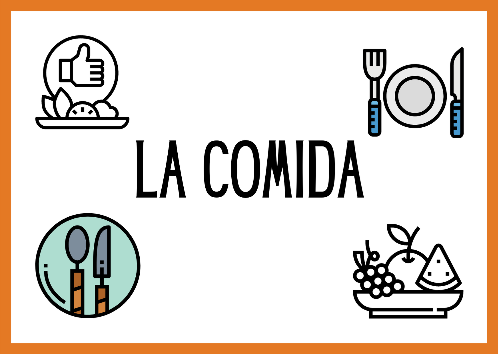 Fichas De Vocabulario De Comida Española Sin Categoría – Elehop